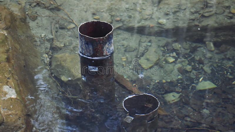 Water Flows into the Pipe, Forming a Vortex Stock Video - Video of ...