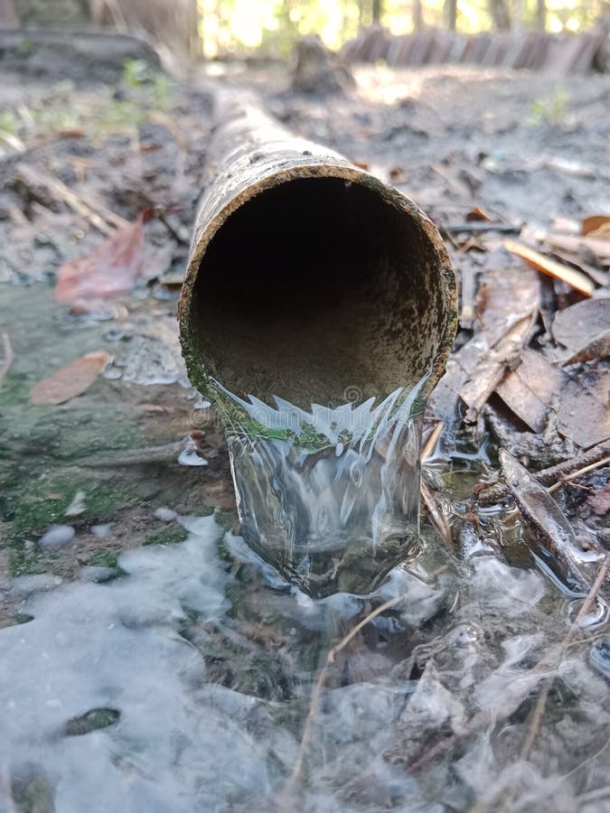 Water Flows from the Pipe almost Like a Waterfall Stock Image - Image of waterfall, wood: 280652347