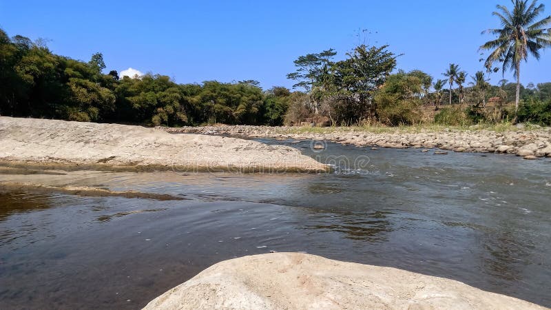 Water Flows between Rocks at the Bottom of a River Stock Image - Image ...