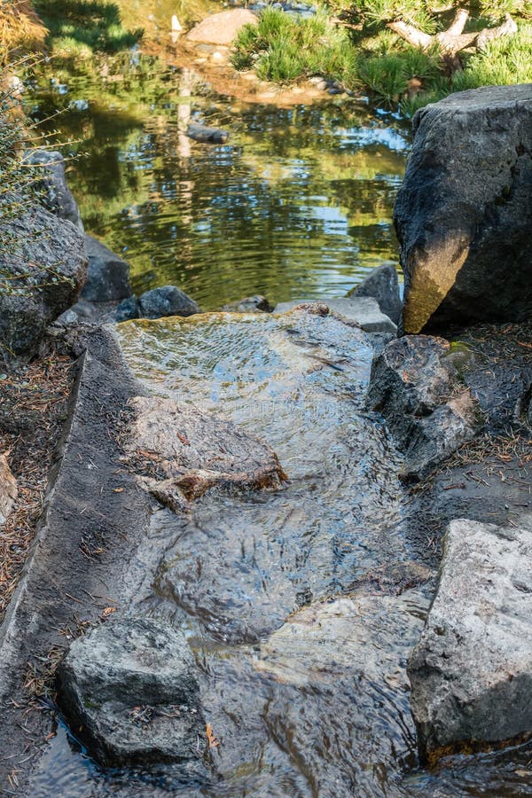 Water Flows between Rocks 2 Stock Image - Image of landscape, boulders ...