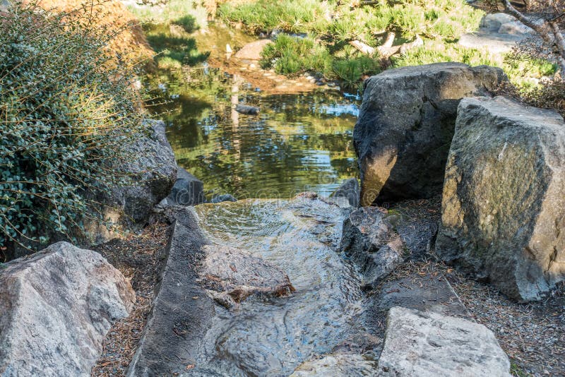 Water Flows between Rocks 3 Stock Image - Image of seatac, outdoors ...