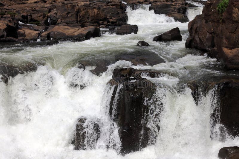 Water Flows on a Rocky Surface Stock Image - Image of flow, riverbed ...