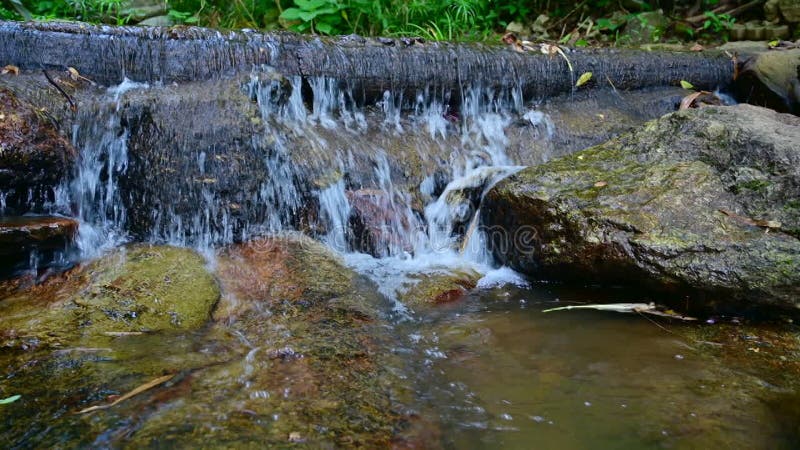 A Small Stream of Water Flows Along an Artificial Stream Bed Stock ...
