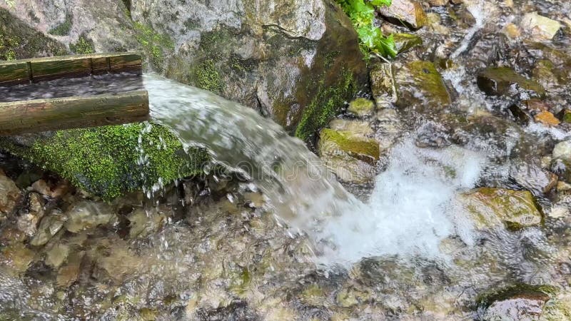Water that Flows from the Spring in the Mountains and Descends through ...