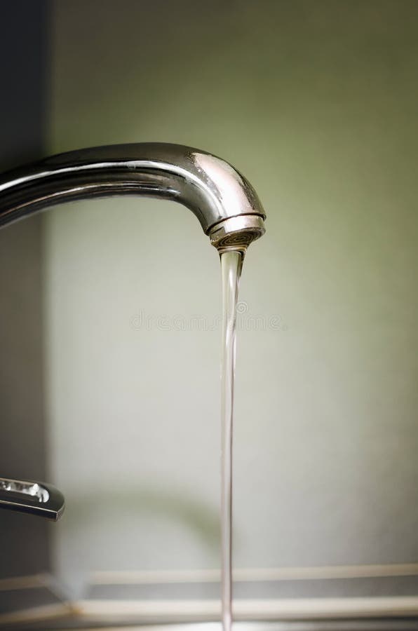 Water Flows from the Tap. Water Supply Stock Image - Image of water ...