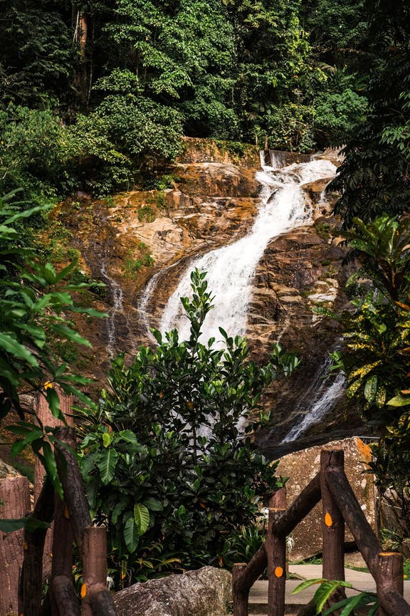 Water Flows from the Upper Cascade into the River Stock Photo - Image ...