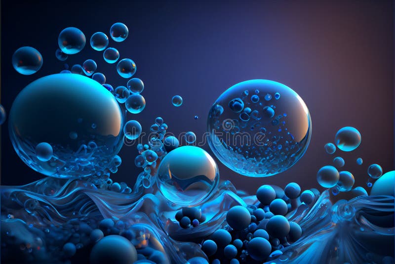 Water Fly and Lights on Blue Background, AI Generated Stock ...