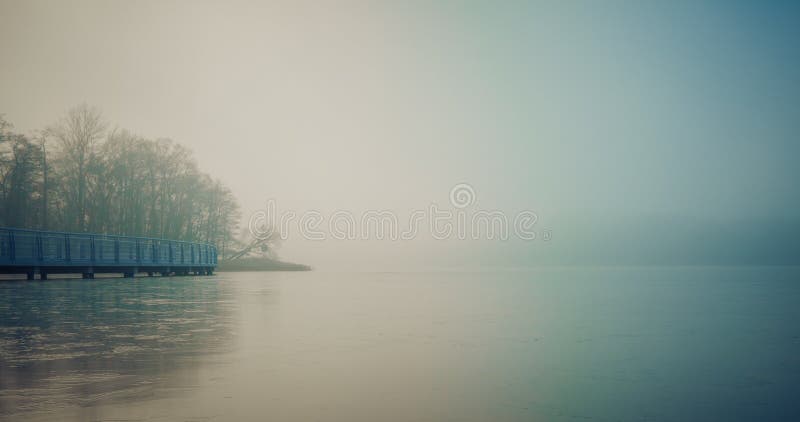 Water, Fog, Waterway, Calm stock image. Image of reservoir - 118430767