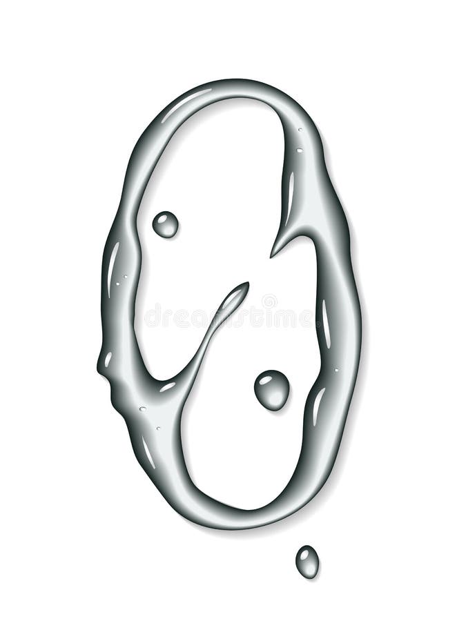 Water Font, Liquid Number Symbol Ilustração do Vetor - Ilustração de ...
