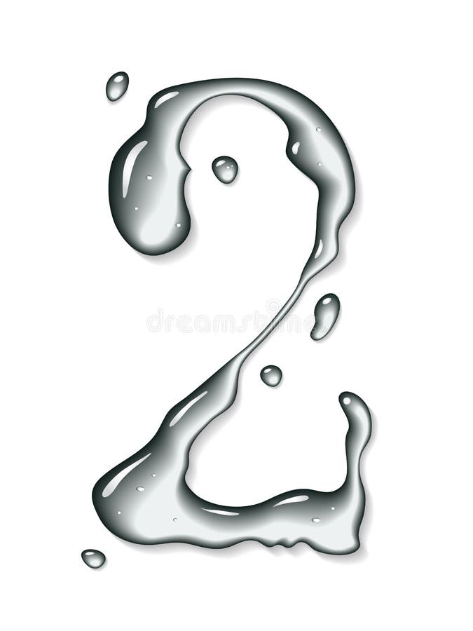 Water Font, Liquid Number Symbol Ilustração do Vetor - Ilustração de ...