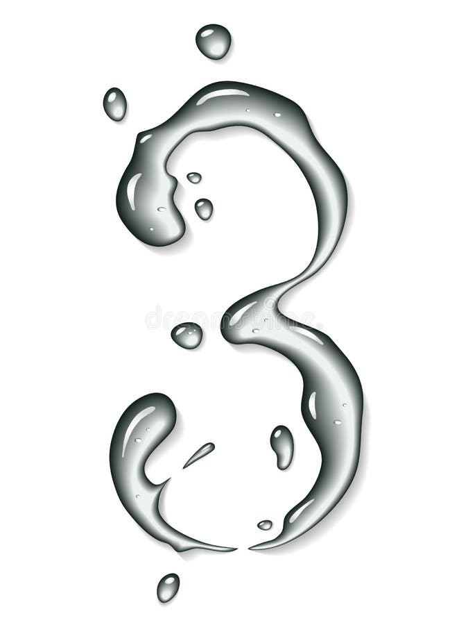 Water Font, Liquid Number Symbol Stock Vector - Illustration of ...