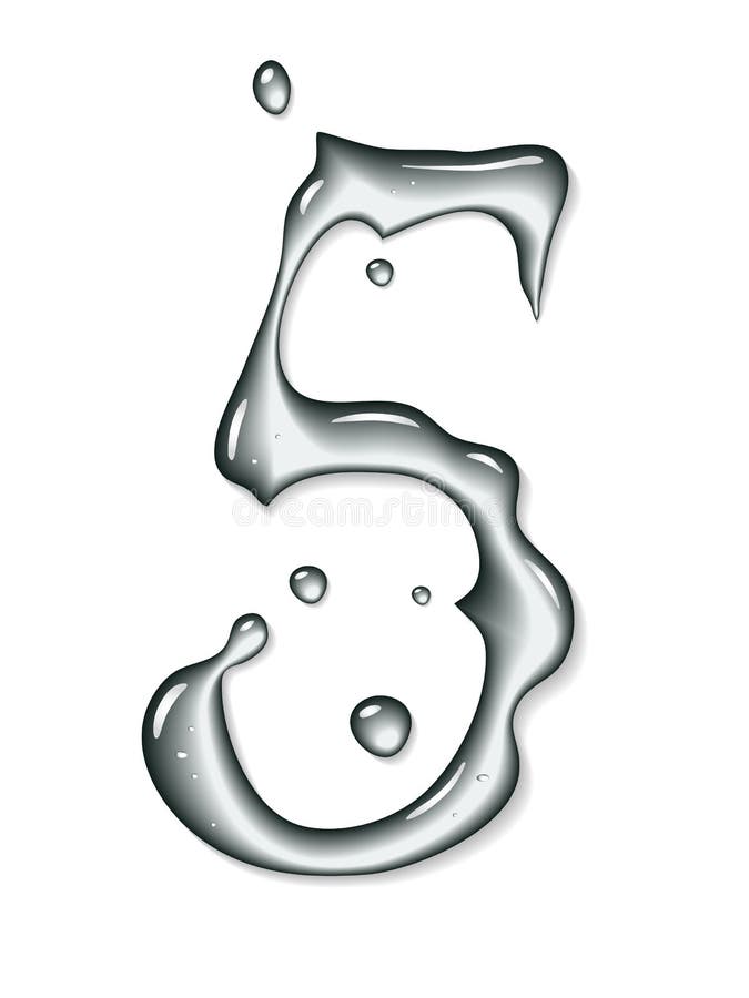 Water Font, Liquid Number Symbol Stock Vector - Illustration of rain ...