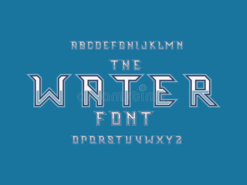 Water Font. Vector Alphabet Stock Vector - Illustration of acute ...