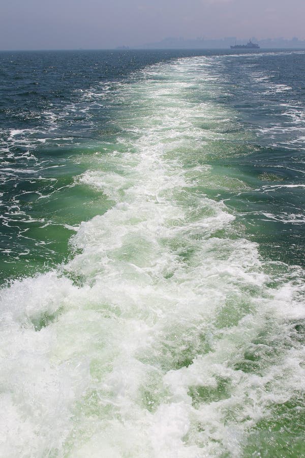 Water Footprint of the Boat in Motion on the Sea Stock Image - Image of ...