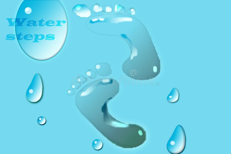 Water footsteps stock vector. Illustration of aqua, foot - 12862766