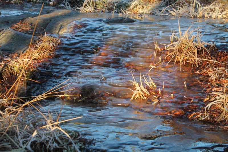 The Water Forms Great Works of Art on the Rocks. Stock Photo - Image of ...