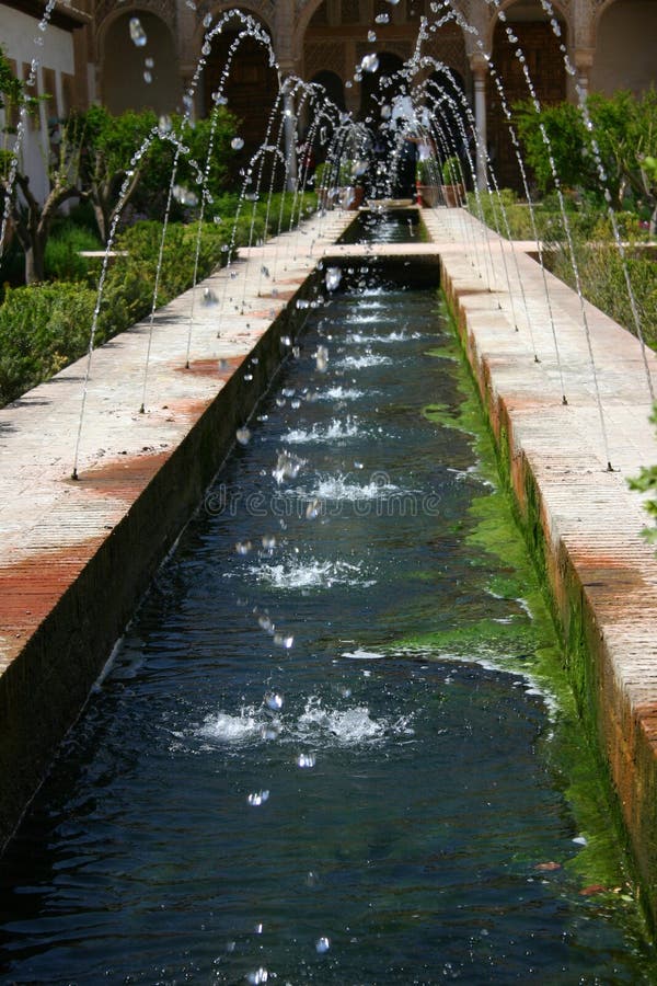Water fountain alhambra stock photo. Image of green, culture - 1260436
