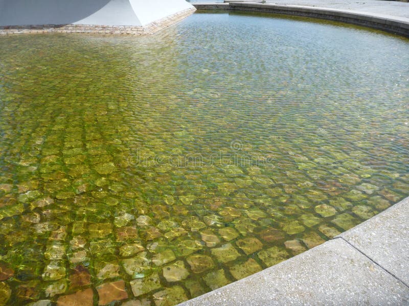 Water Fountain Bottom Paved with Cobbles Stock Image - Image of ...