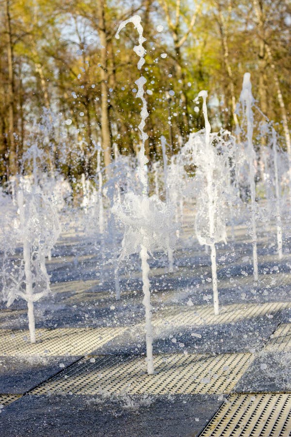 Water in a Fountain Dances a Wonderful Dance Stock Image - Image of ...