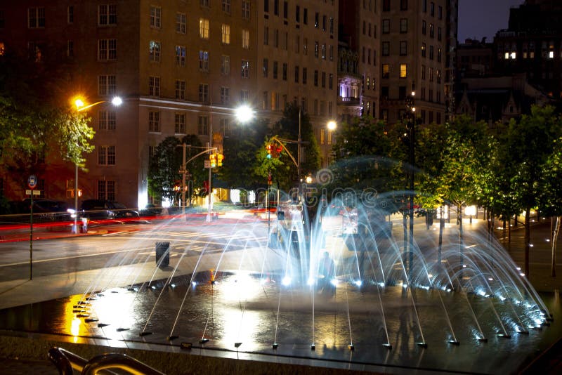 Water Fountain at Night at the Metropolitan Museum of Art of New York ... Water Fountain at Night at the Metropolitan Museum of Art of New York ...