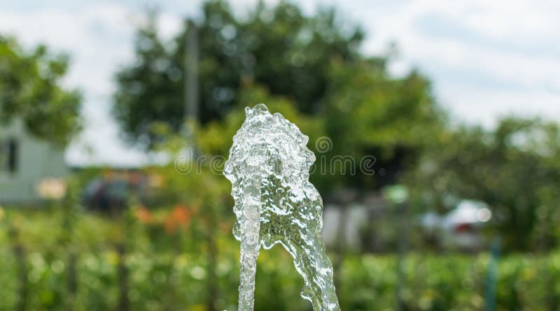 A Water Fountain on a Private Plot Stock Photo - Image of summer ...