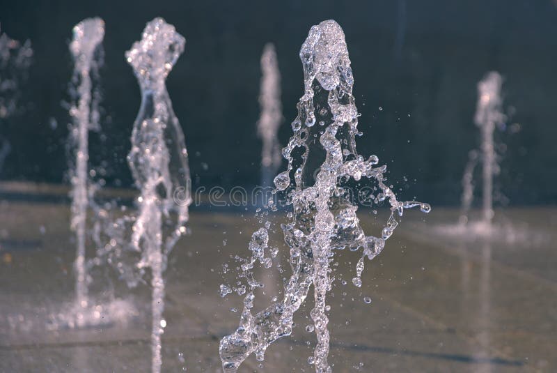 Water Fountain with Splashes of Water. Stock Photo - Image of motion ...