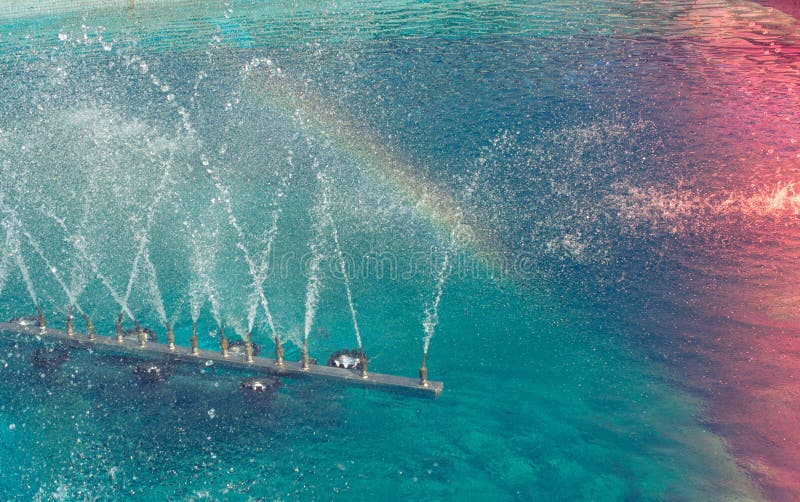 A Water Fountain Sprinkling Water on Display Stock Photo - Image of ...
