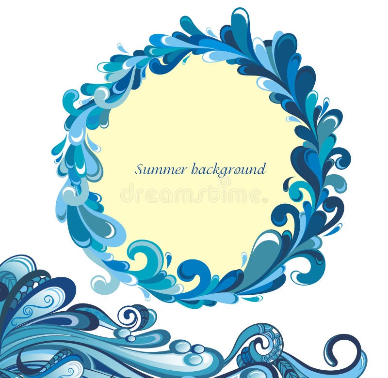 Water frame stock vector. Illustration of blue, organic - 23660492