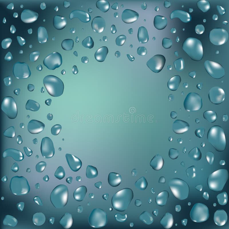 Water Frame with Drops. Vector Illustration. Stock Illustration ...