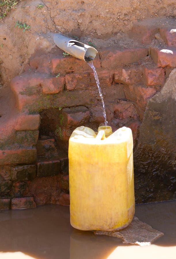 Water from a Fresh Water Source Stock Photo - Image of brickwork, water ...