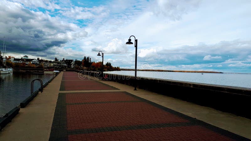 Cold Lake Marina stock photo. Image of lake, breakwater - 100756716