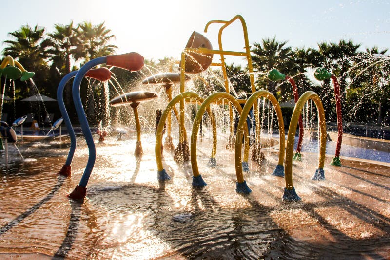 Water Fun. Fountains in the Amusement Park Editorial Stock Photo ...