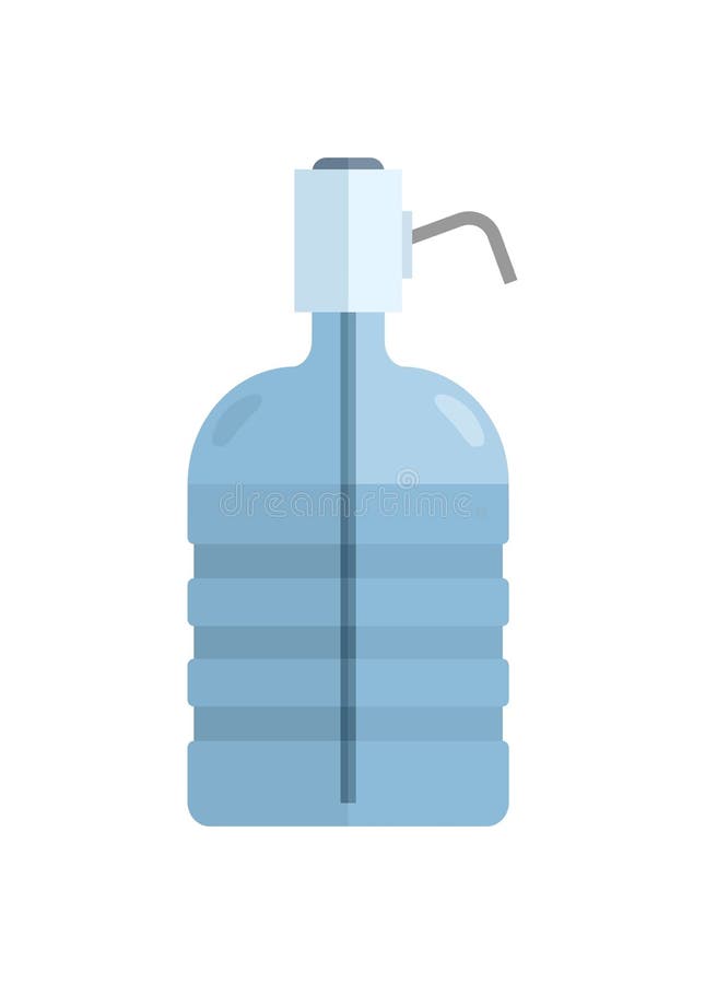 Water Gallon with Electric Pump Installed. Simple Flat Illustration ...