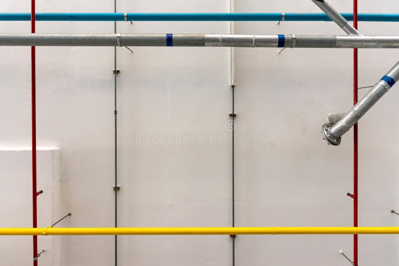 Water and Gas Pipes System on the Ceiling Stock Image - Image of fuel ...