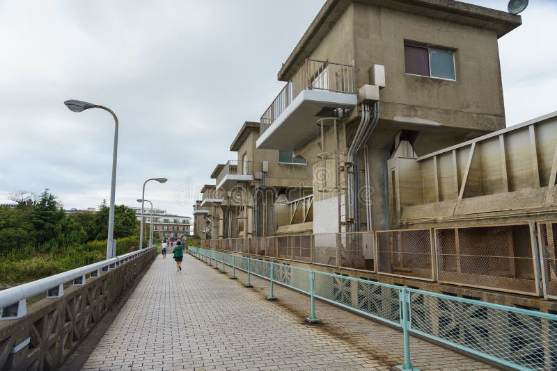 Water gate in Japan Tokyo stock image. Image of port - 175471417