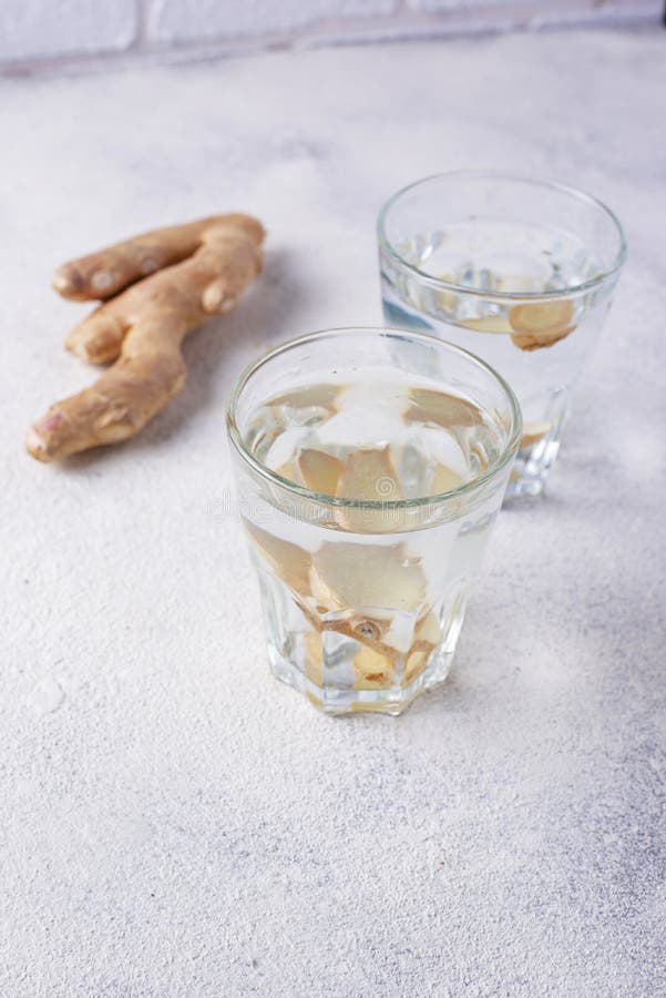 Water with Ginger, Detox Healthy Drink Stock Image - Image of water ...