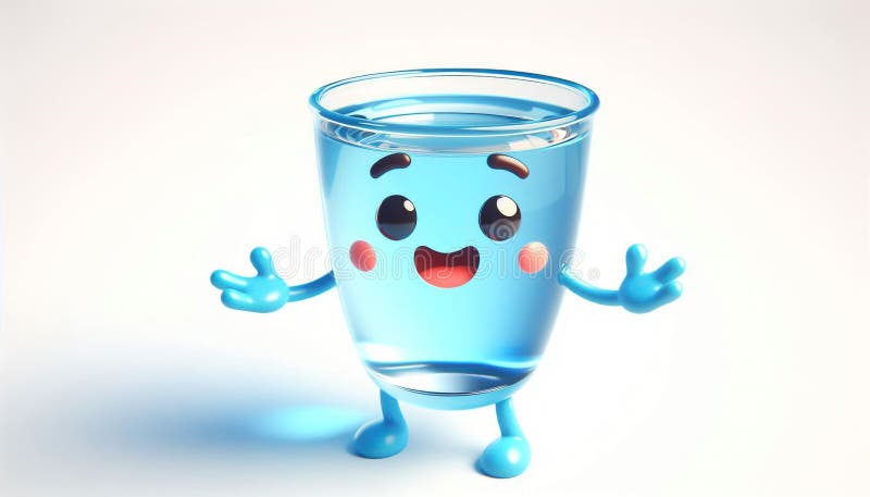 Water Glass Cartoon Illustration. World Water Day Stock Illustration ...