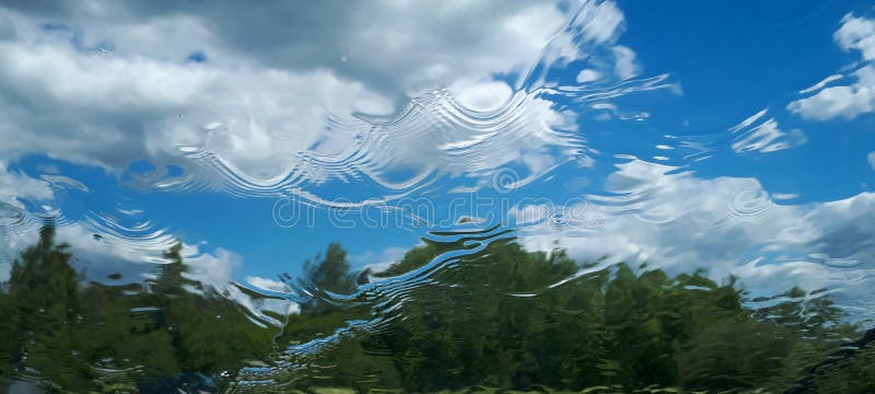 Water on Glass with Outdoor Scenery Background. Abstract Rain Drop on ...