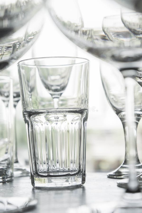 Water Glass on the Shelves , Drinking Water Container, Empty Water ...