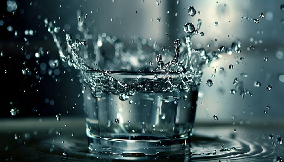 Water glass splash stock image. Image of clear, water - 358618007