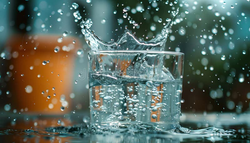 Water glass splash stock photo. Image of fresh, macro - 358624318