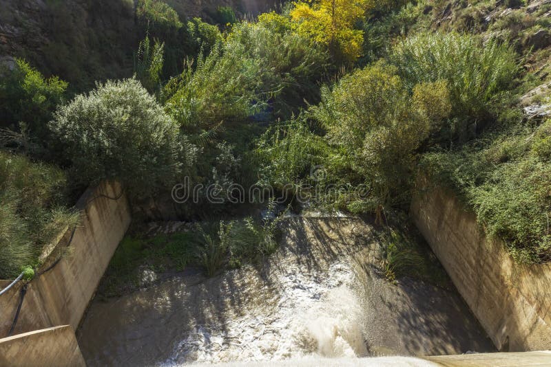 Water Going Down a River between the Mountains Stock Image - Image of ...