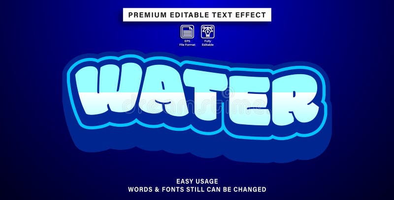 Water Graphic Text Effect Style Stock Vector - Illustration of light ...