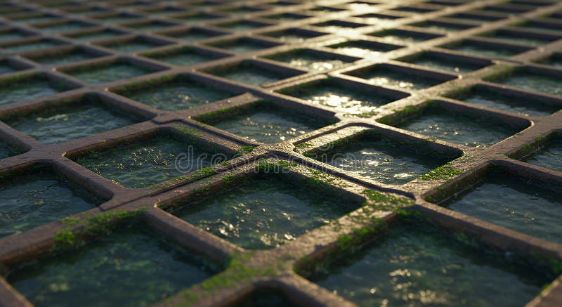 Water Grid with Moss Texture Background Perfect for Abstract Design ...