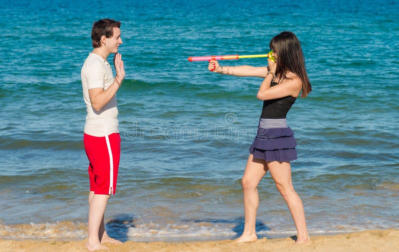 Water gun attack stock photo. Image of pistol, recreation - 40906418