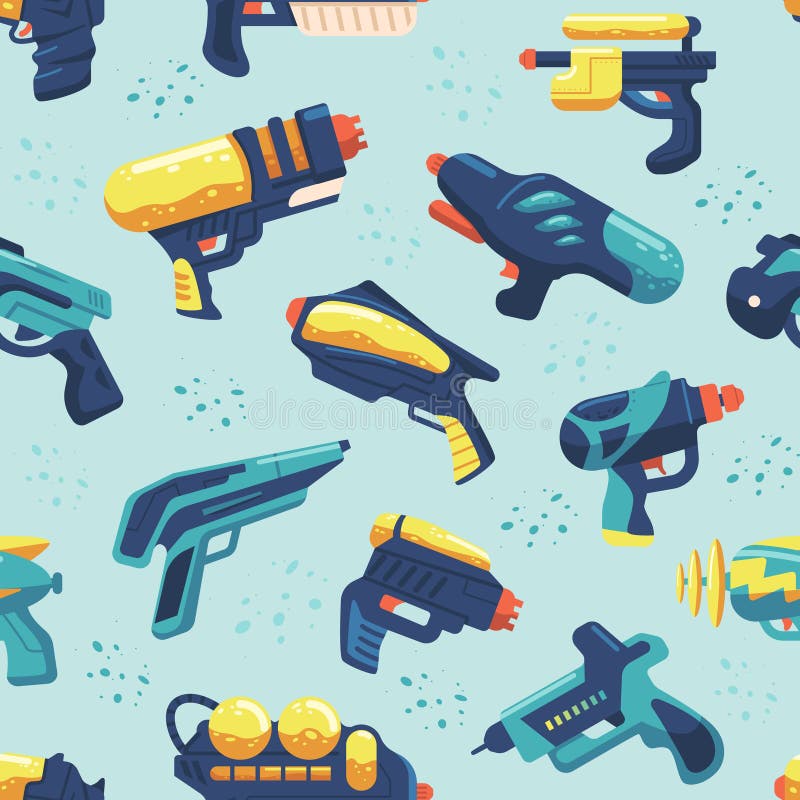 Water Guns Seamless Pattern. Bright and Playful Design Featuring ... Water Guns Seamless Pattern. Bright and Playful Design Featuring ...