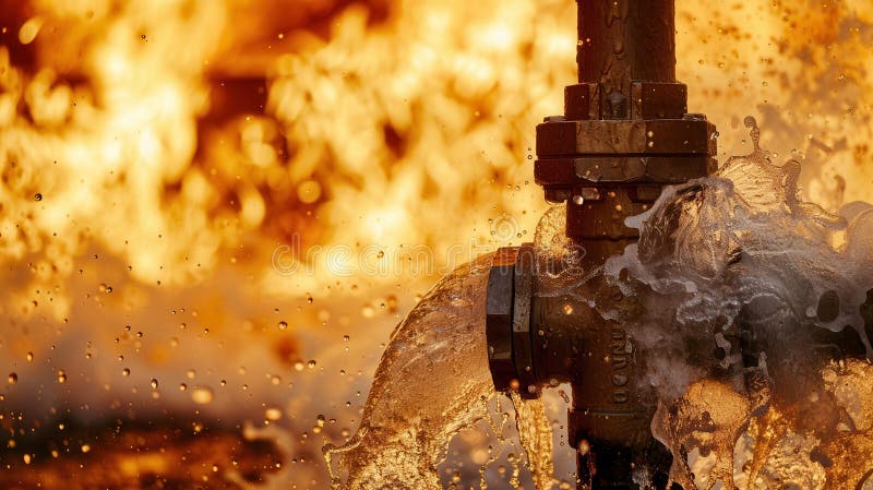 Water Gushing from Fire Hydrant Combats Flames and Smoke in Dramatic ...
