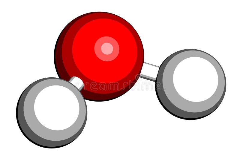 Water H2O Molecule. 3D Rendering. Atoms are Represented As Spheres with ...