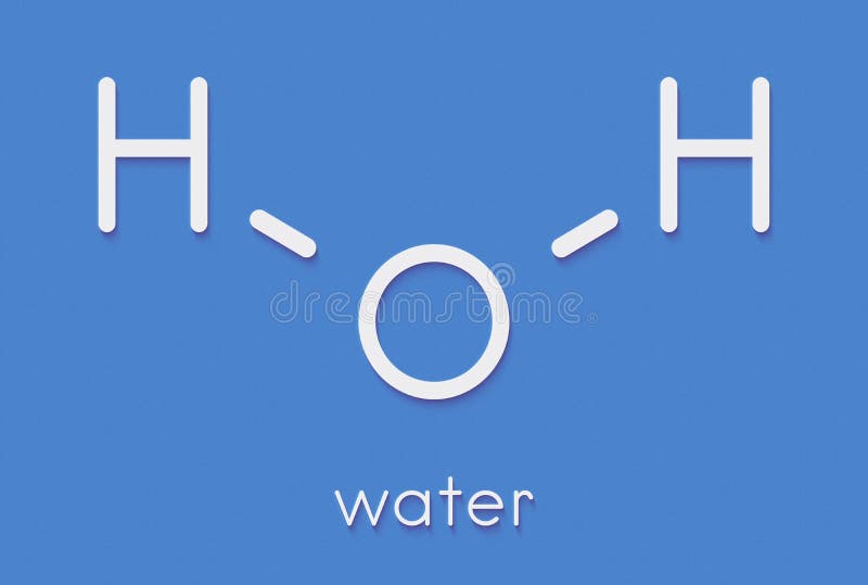 Water H2O Molecule. Skeletal Formula. Stock Illustration - Illustration ...