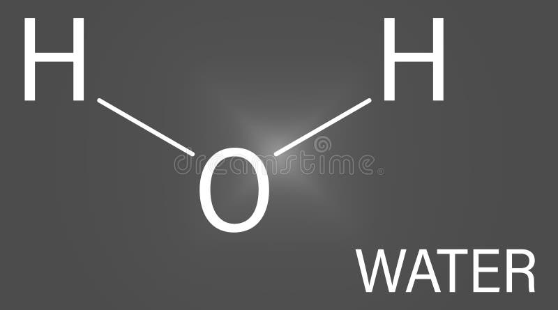 Water H2o Molecule Skeletal Formula Stock Vector Illustration Of